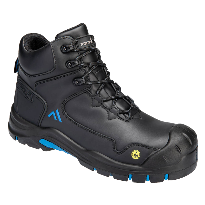 Apex Black/Blue Non-Metalic ESD/HRO/S3/SRC Safety Boot